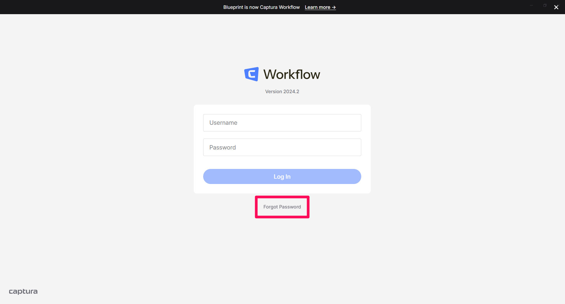 Change Your Password in Captura Workflow