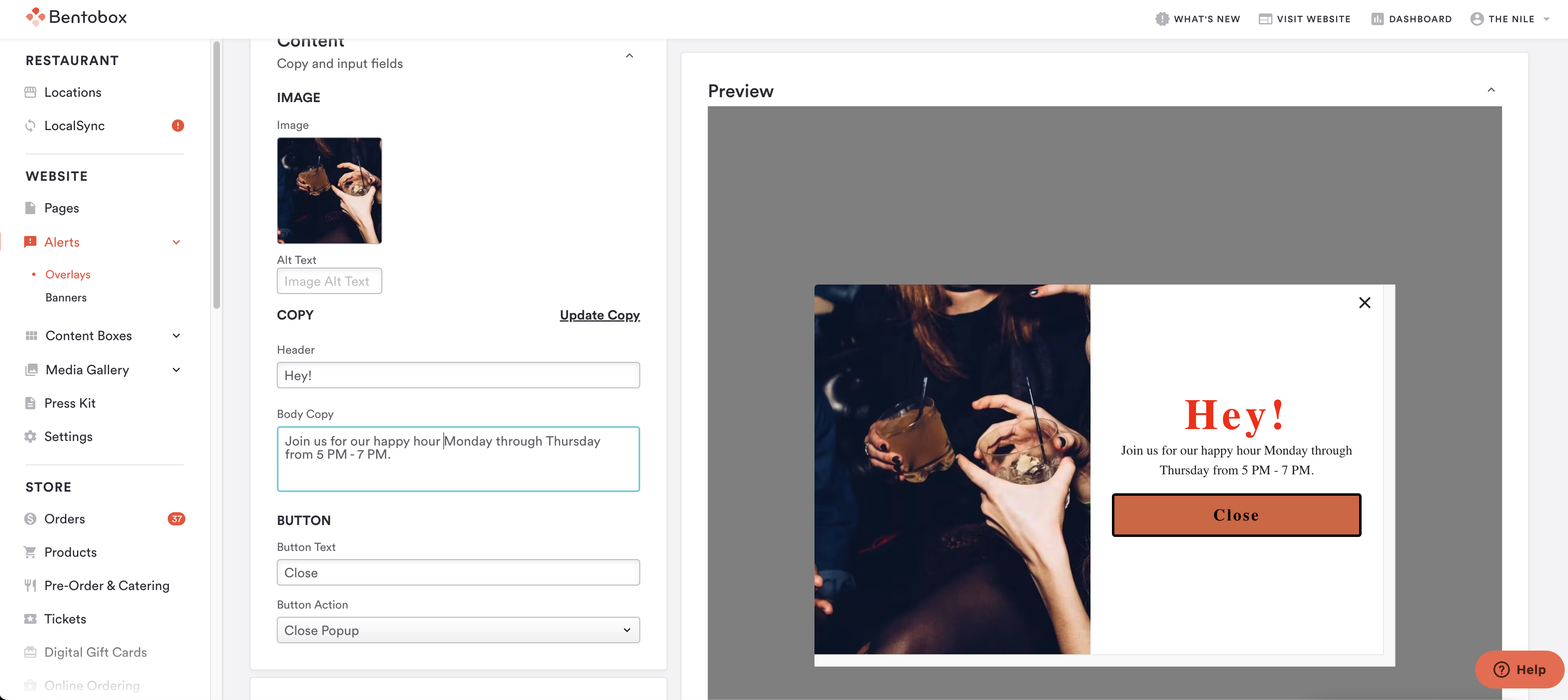 How to create an overlay
