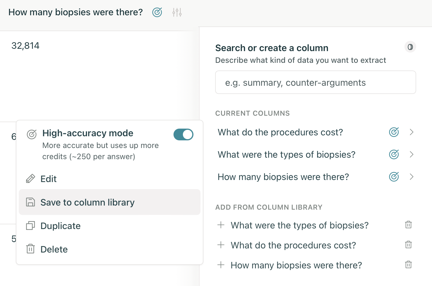 Create and Save Custom Columns in Elicit
