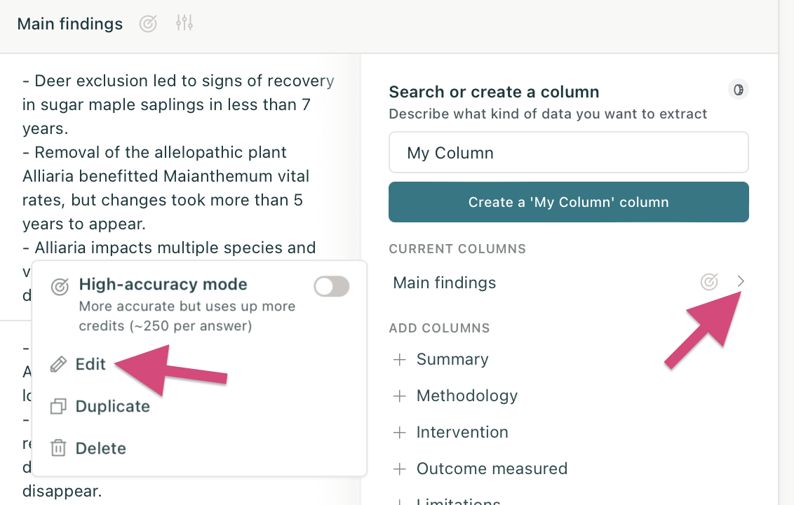 Create and Save Custom Columns in Elicit