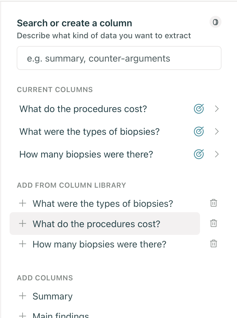 Create and Save Custom Columns in Elicit